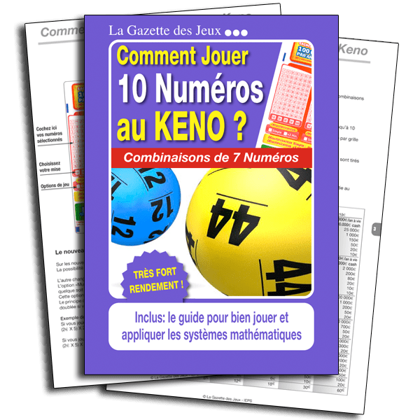 Jeu keno 10 numéros - Combinaisons de 7 - Garantie 6/6